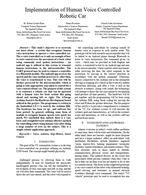 Voice Controlled Car Pdf Arduino Computer Science