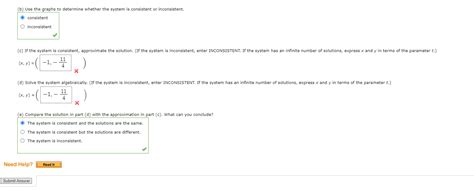 Solved Complete The Following For The System Of Equations Chegg