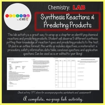 Chemistry Synthesis Reactions Lab By Science In C TPT