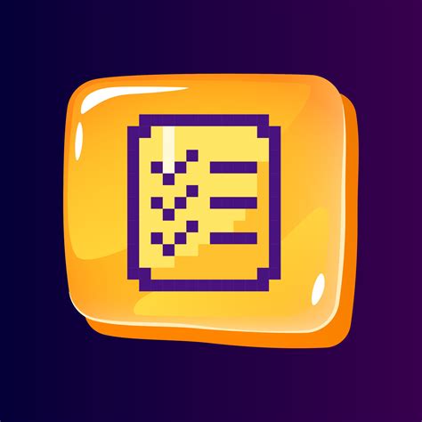 Task List Glossy Ui Button With Pixelated Color Icon Planner Application Organizer Editable