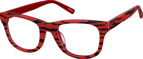 Zenni Square Prescription Glasses Tiger Print Plastic Full Rim Frame