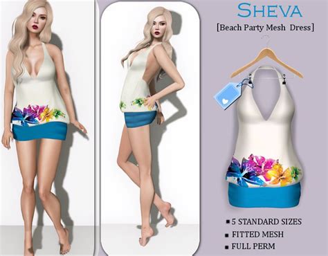 Second Life Marketplace Sheva Beach Party Mesh Dress Full Perm