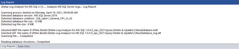 Stellar Log Analyzer For Ms Sql 1 Windows Technician En Save Log Report