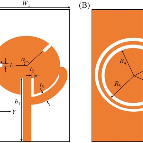 Schematic Of The Proposed GPS Antenna A Radiating Patch B Ground Download Scientific