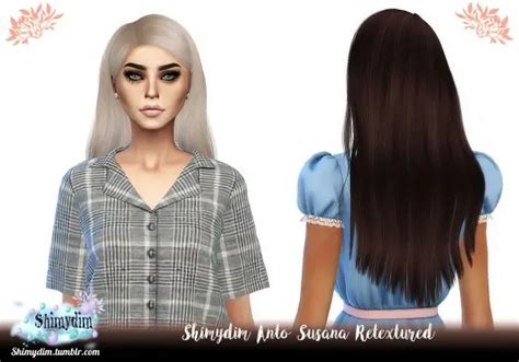 Shimydim Anto Susana Hair Retextured Sims 4 Hairs