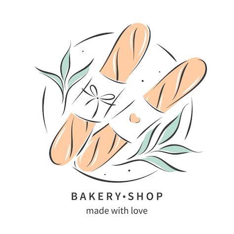 Banner De Panadería Con Baguette Fresca Dibujada A Mano Pan Vector