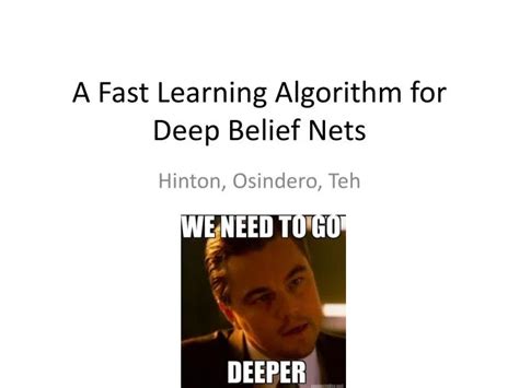 Ppt A Fast Learning Algorithm For Deep Belief Nets Powerpoint