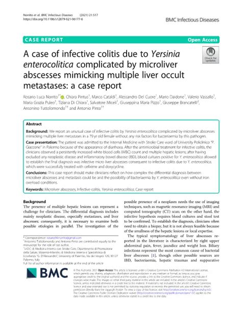 A Case Of Infective Colitis Due To Yersinia Enterocolitica Complicated