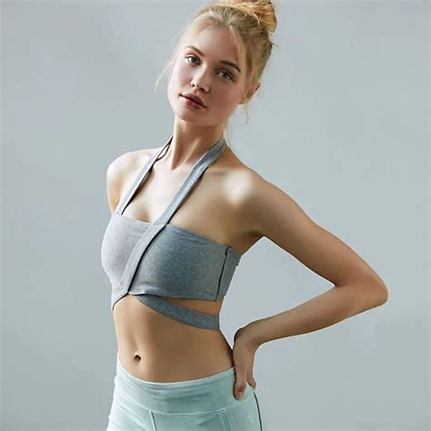 Sexy Deep V Yoga Sports Bras Women Push Up Cotton Spandex Workout