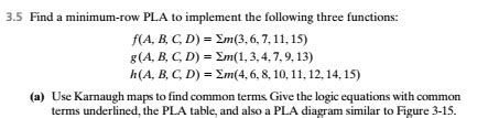 Solved Find A Minimum Row Pla To Implement The Following Chegg
