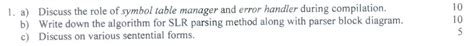 solved 1 a discuss the role of symbol table manager and