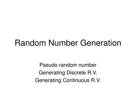 ppt random number generation powerpoint presentation free download