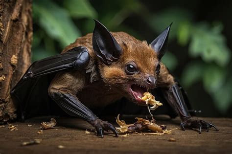 Default Bat Eating An Insect Premium Ai Generated Image