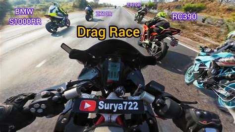 Drag Race Zx10r Vs Bmw S1000rr 💪 Ktm Rc 390 Vs Apache Rr310 😱 Youtube