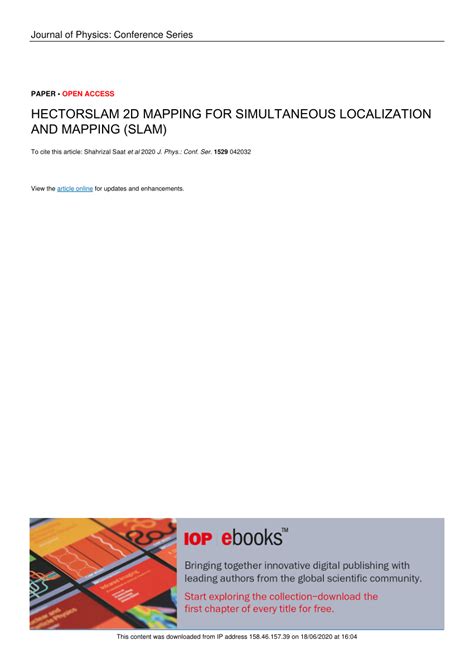 Pdf Hectorslam 2d Mapping For Simultaneous Localization And Mapping