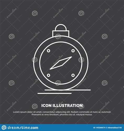 Compass Direction Navigation Gps Location Icon Line Vector Symbol For Ui And Ux Website Or