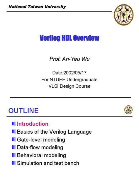 Verilog Hdl Overview Prof An Yeu Wu Pdf Hardware Description Language Control Flow