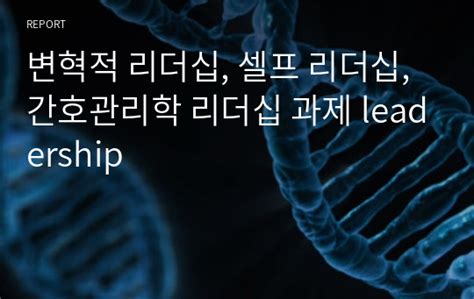 변혁적 리더십 셀프 리더십 간호관리학 리더십 과제 Leadership 레포트