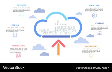 Arrow Pointing At Cloud Drawn By Multicolored Vector Image