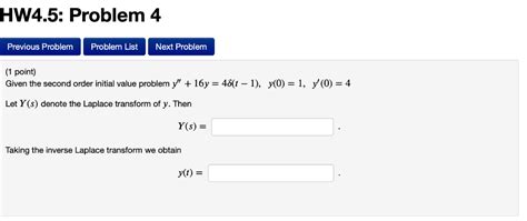 Solved Hw45 Problem 4 Previous Problem Problem List Next