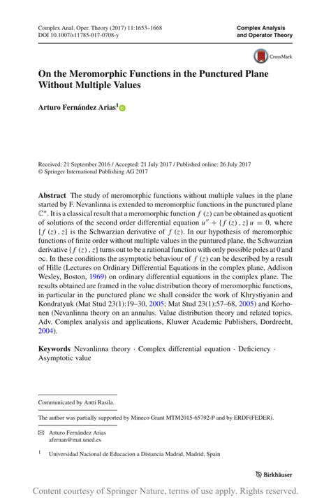 on the meromorphic functions in the punctured plane without multiple values