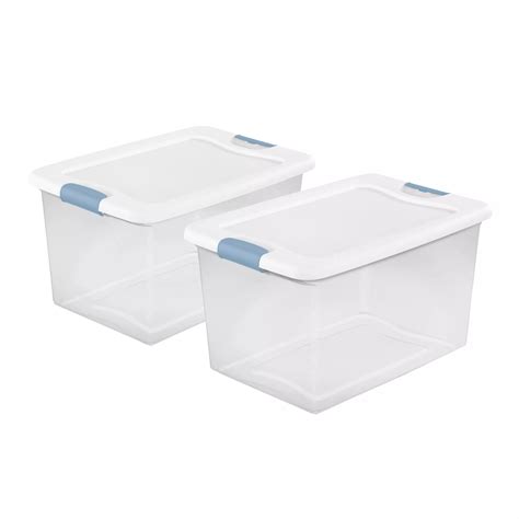 Sterilite 64 Qt Stackable Clear Plastic Storage Bins With Latching Lids