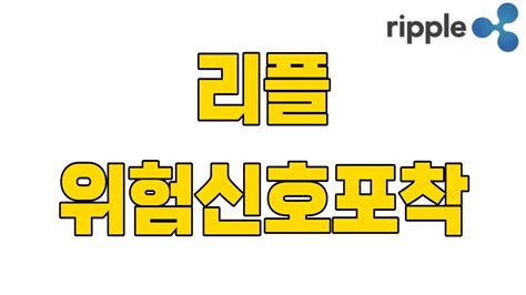 리플 지금 위험시그널 확인 하셔야 됩니다이거 큽니다 Youtube