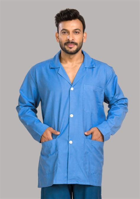 Lightweight Sky Blue Lab Coat For All Day Wear Hospriqs