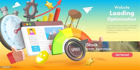 웹 사이트 로딩 최적화의 3d Isometric 플랫 벡터 개념 적 그림 등측투영법에 대한 스톡 벡터 아트 및 기타 이미지 등측투영법 속도계 컴퓨터 Istock