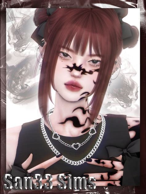 【333】hearts Necklace San33 Sims Mods Sims 4 Body Mods Sims
