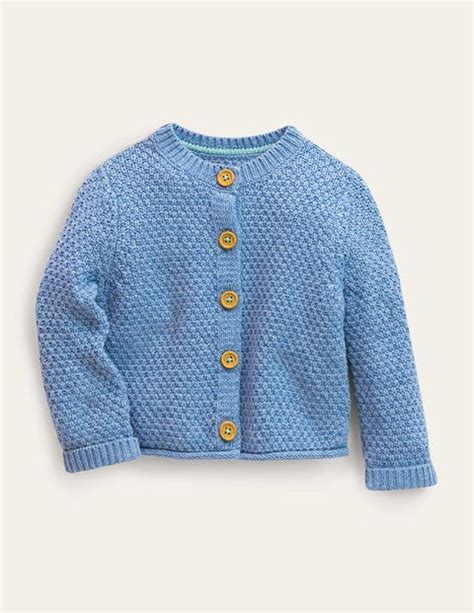 Chunky Textured Cardigan Dusty Blue Marl Boden Uk