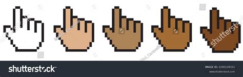 pixel cursors cursor hand pointers computer stock vector royalty free