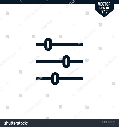 Equalizer Setting Icon Collection Outlined Line Stock Vector Royalty Free 1368757574