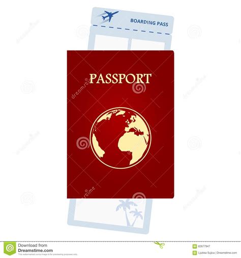 Red Passport And Airline Ticket Stock Illustration Illustration Of