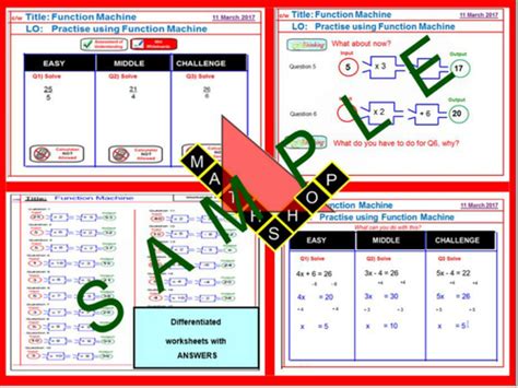 Function Machine Teaching Resources