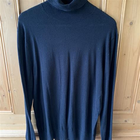Burton Roll Turtle Kneck Jumper Thin Black Depop