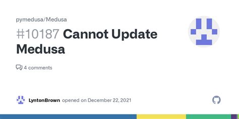 Cannot Update Medusa · Issue 10187 · Pymedusamedusa · Github