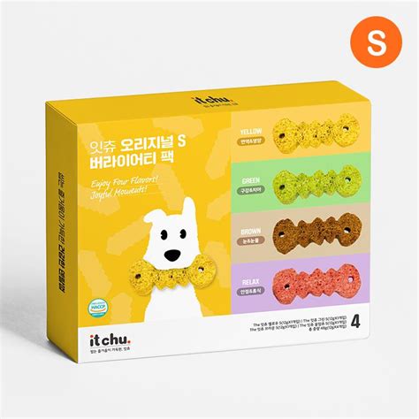 샘플팩 잇츄 오리지널 S 버라이어티 팩 4개입 옐로우그린브라운꿀잠츄 핏펫