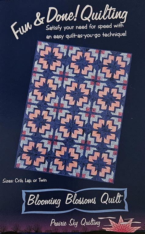 Pattern Blooming Blossoms Quit Pattern Physical Pattern Etsy