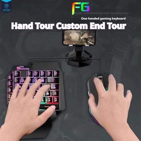 Void Battleship F6 Single Mobile Phone Luminous Gaming Keyboard Eating