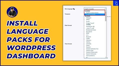 How To Install Other Language Packs For Wordpress Dashboard R