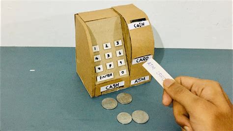 How To Make A Mini Atm Bank Machine From Cardboard Diy Atm Machine