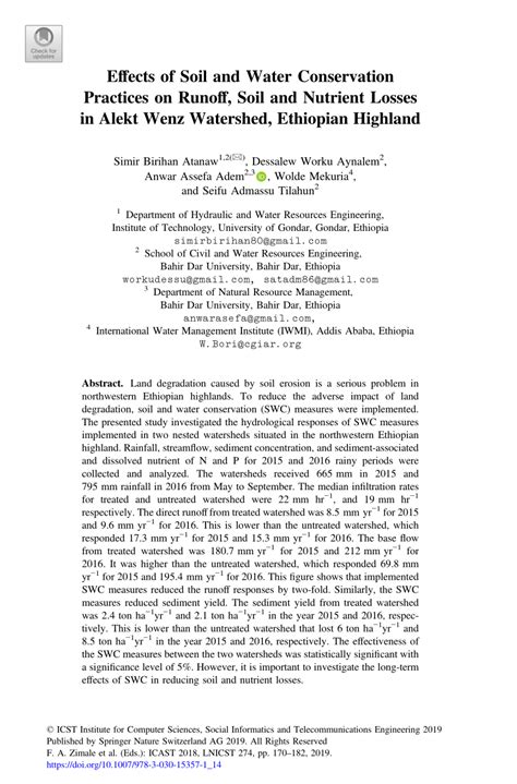 (PDF) Effects of Soil and Water Conservation Practices on Runoff, Soil and Nutrient Losses in ...