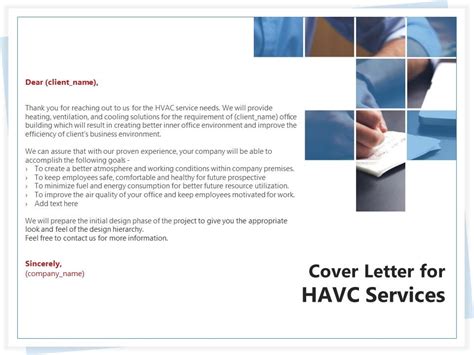 Cover Letter For Havc Services Ppt Powerpoint Presentation Model Graphics Presentation