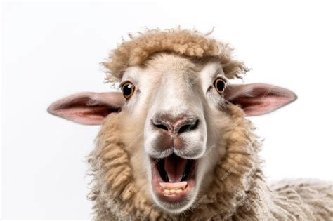 Premium Ai Image A Sheep Funny Sheep Portrait Of Sheep Showing Tongue