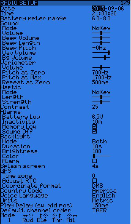 Radio Menus Manual For Opentx 22
