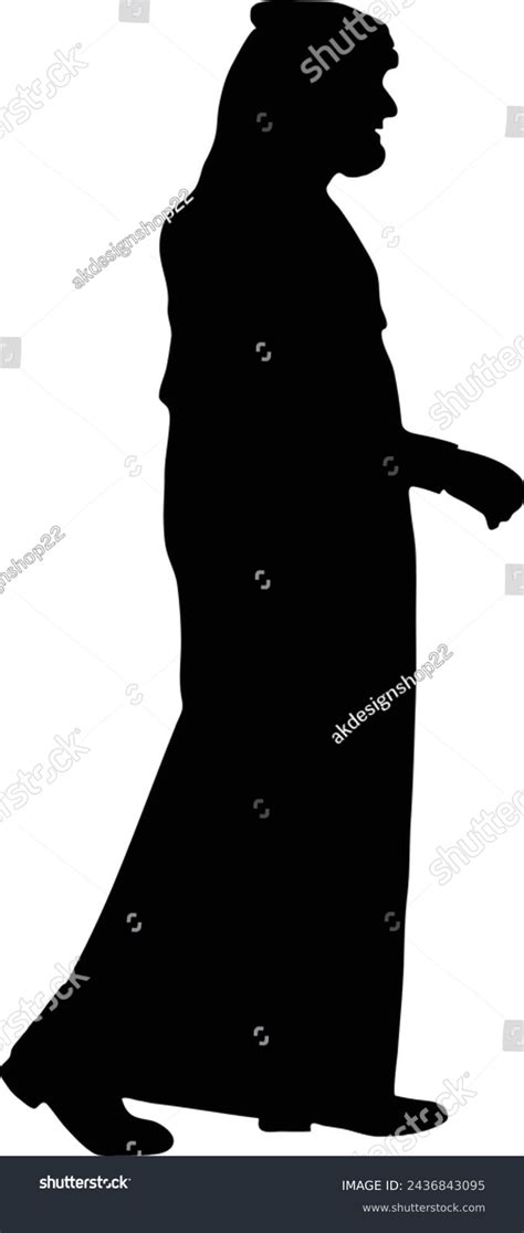 Arabian Man Walking Vector Silhouette Stock Vector Royalty Free