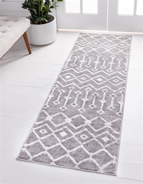 Unique Loom Mamounia Moroccan Trellis Rug 2 0 X 9 10 Light Gray