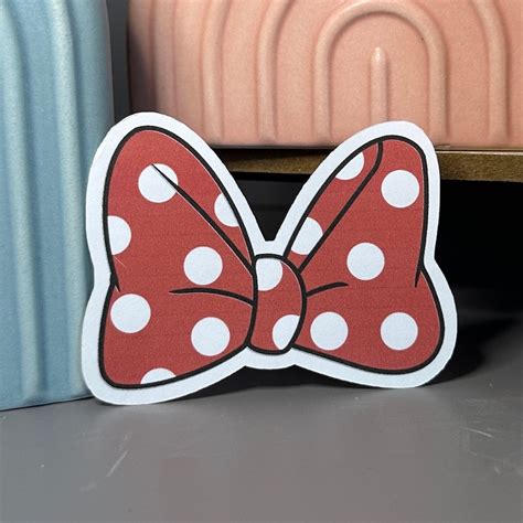 Minnie Mouse Bow Sticker Disney Waterproof Vinyl Hydroflask Laptop Decal Planner Phone Case