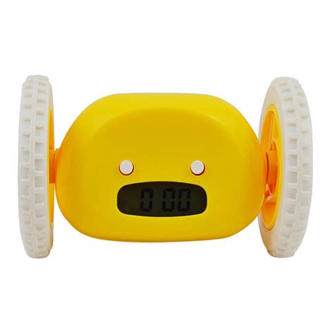 Digital Alarm Clock Runaway Wheels Runing Moving Clocky Hide And Seek